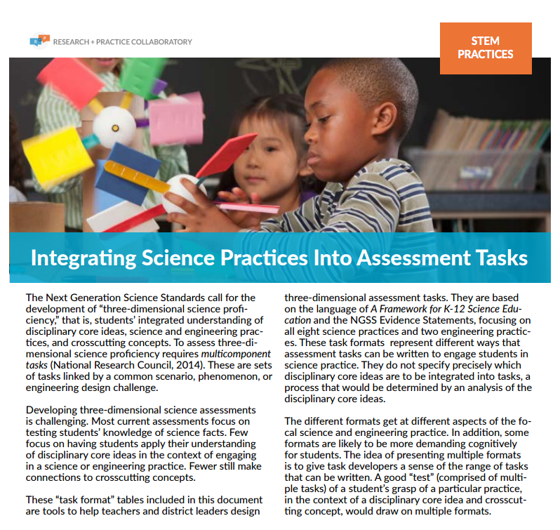 Integrating Science and Engineering Practices into Assessments ...